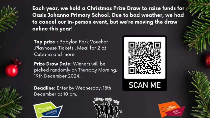 Oasis Johanna Christmas Prize Draw 2024 - a Food and Drink crowdfunding ...