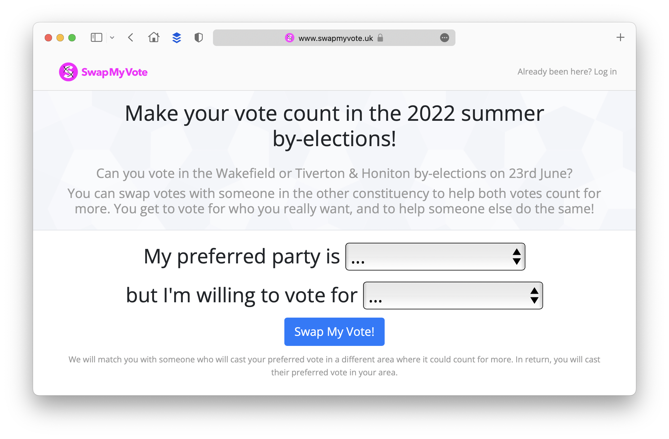 Help us make more votes count with Swap My Vote - a Technology ...
