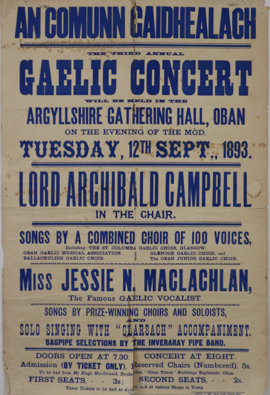Preserving Rare Posters from the 1st National Mòds - a Personal Causes ...