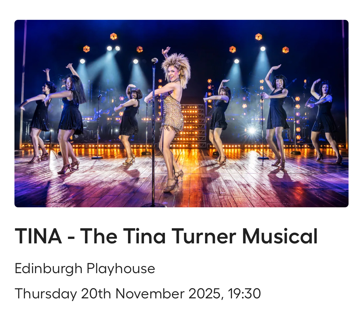 Win 2 x Tina Turner Musical Tickets Edinburgh - a Film and Theatre ...