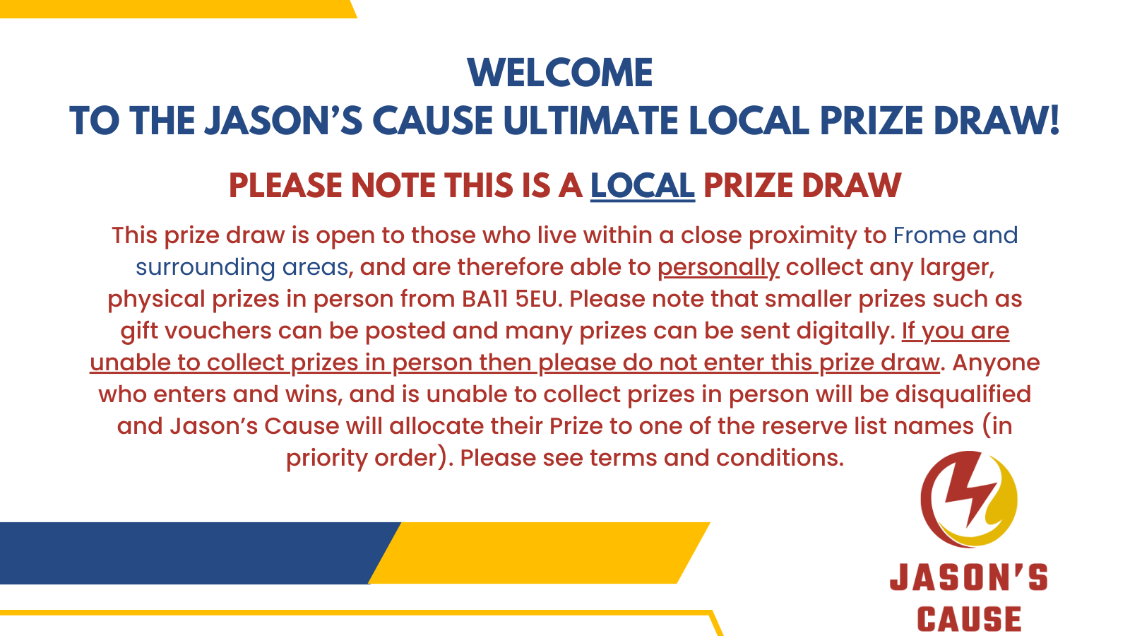 Jason's Cause Ultimate Local Prize Draw - a Charities crowdfunding ...
