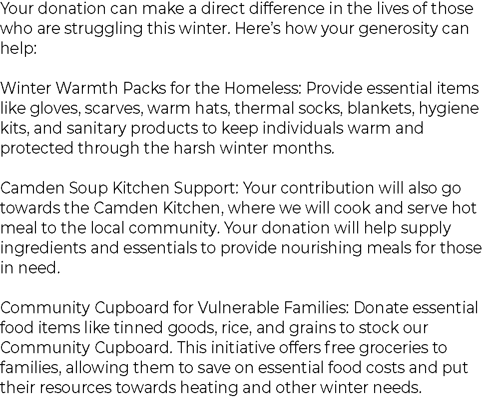 Winter Warmth Campaign - a Community crowdfunding project in London by ...