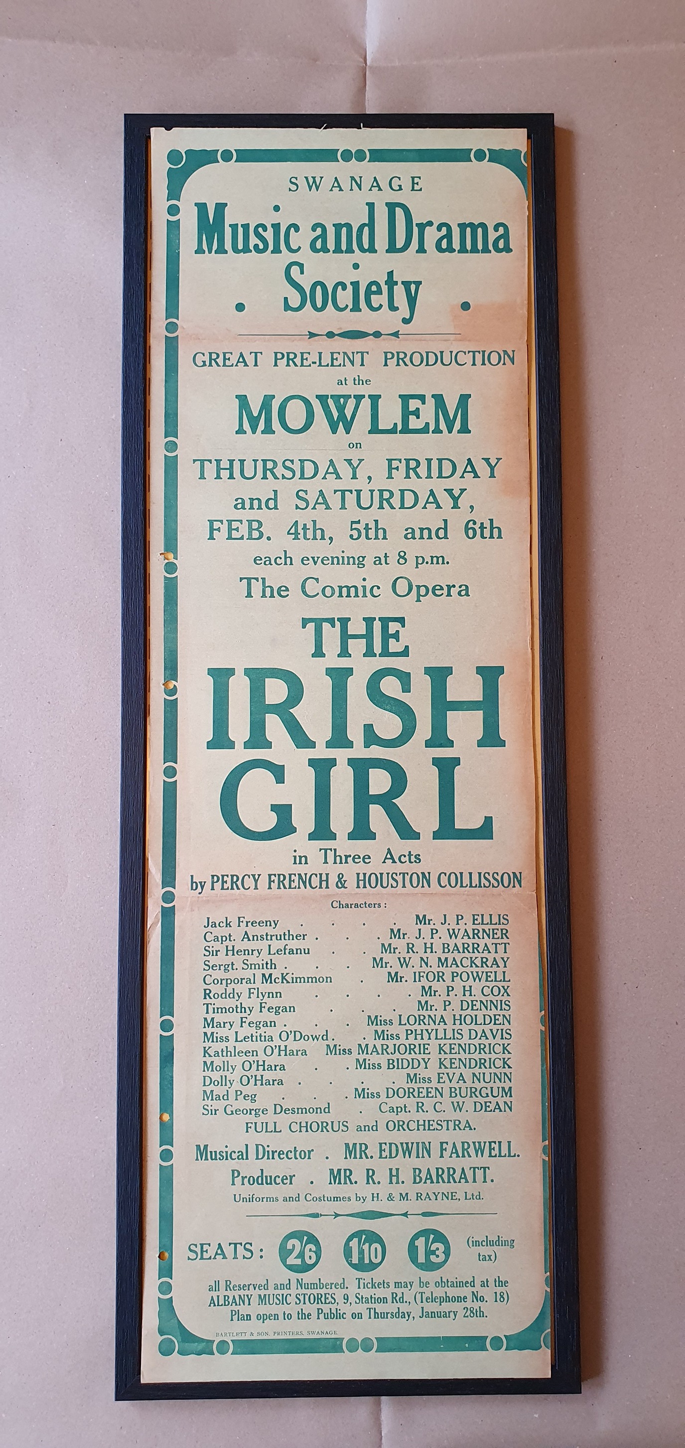 Vintage Mowlem Theatre Poster Framing Project - a Music crowdfunding ...