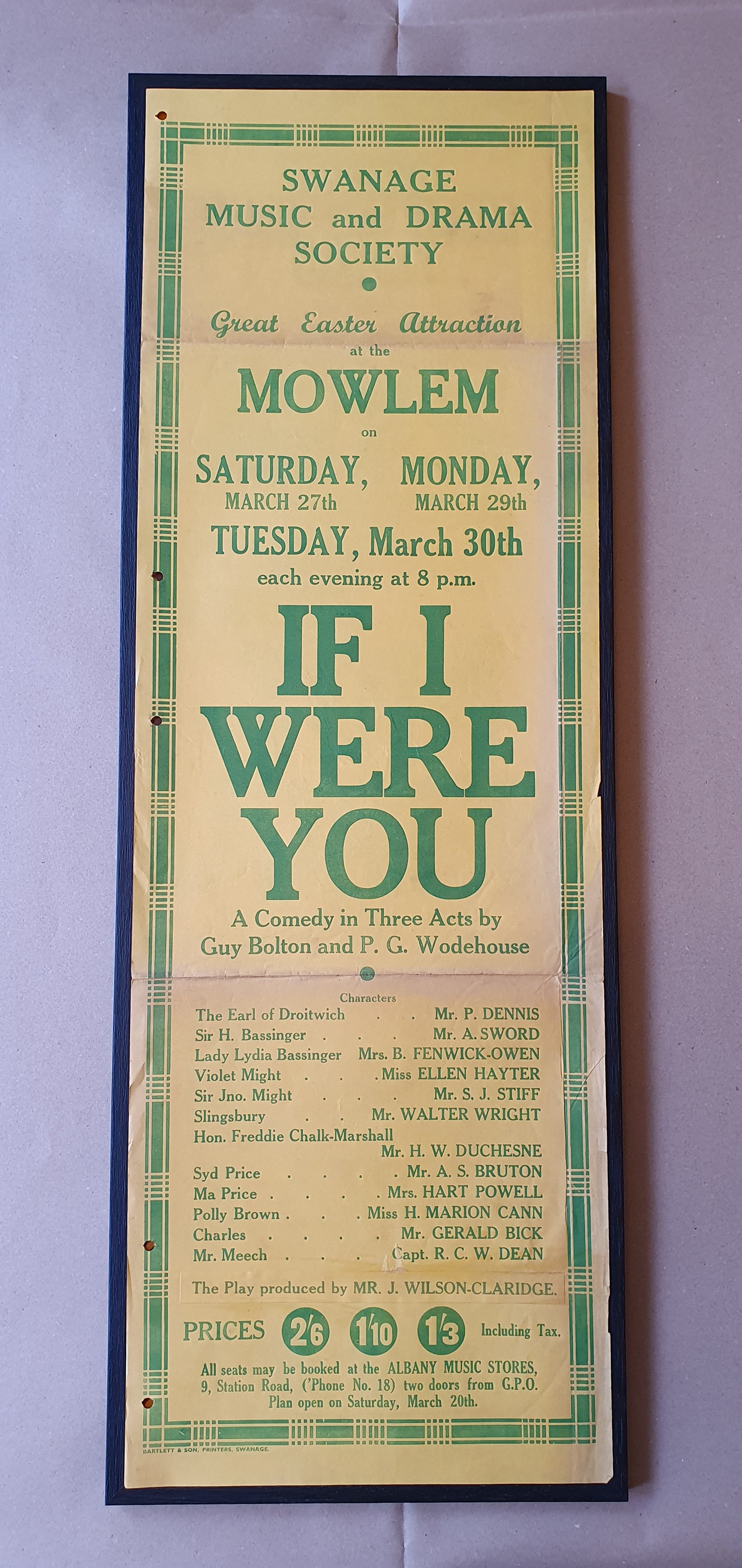 Vintage Mowlem Theatre Poster Framing Project - a Music crowdfunding ...