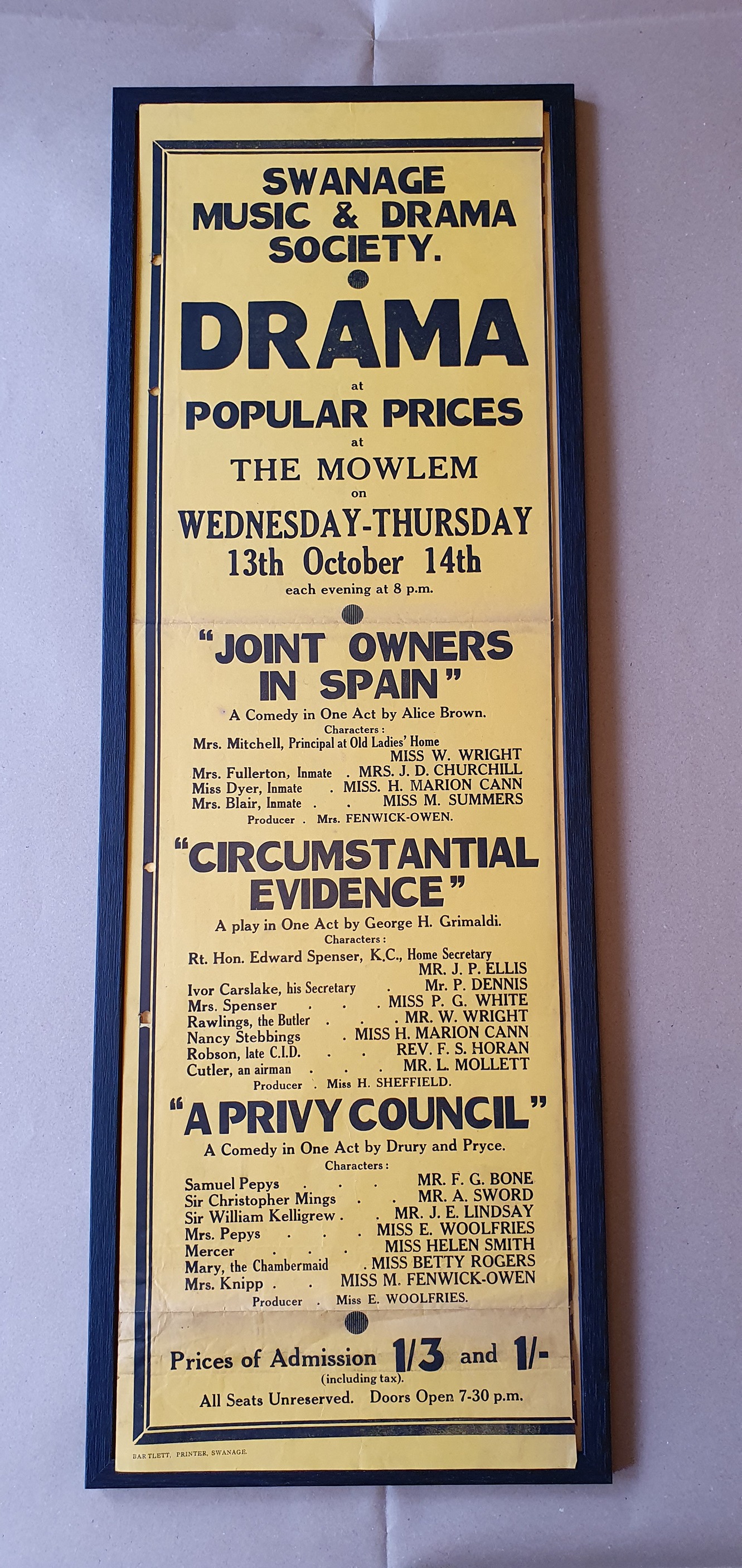 Vintage Mowlem Theatre Poster Framing Project - a Music crowdfunding ...