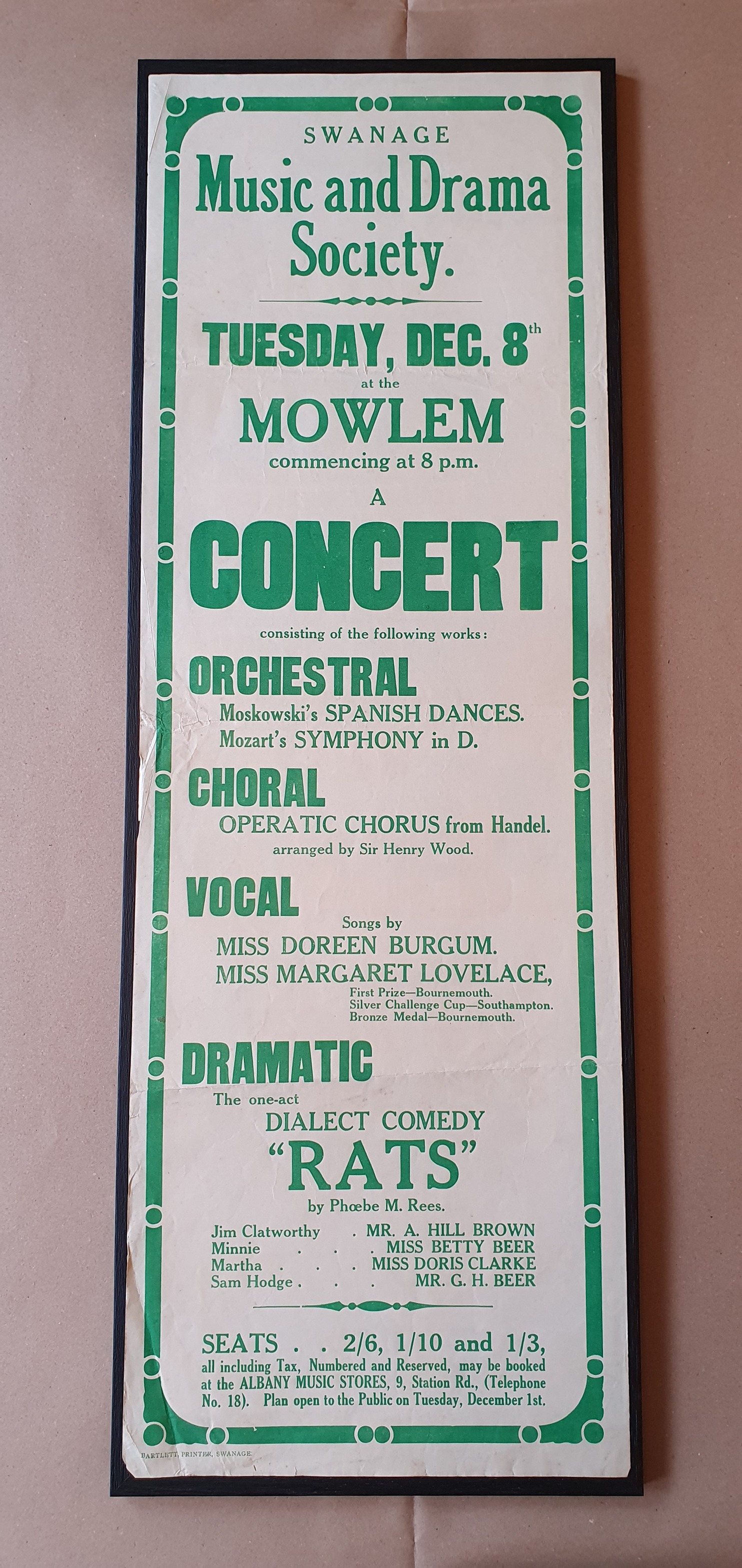 Vintage Mowlem Theatre Poster Framing Project - a Music crowdfunding ...