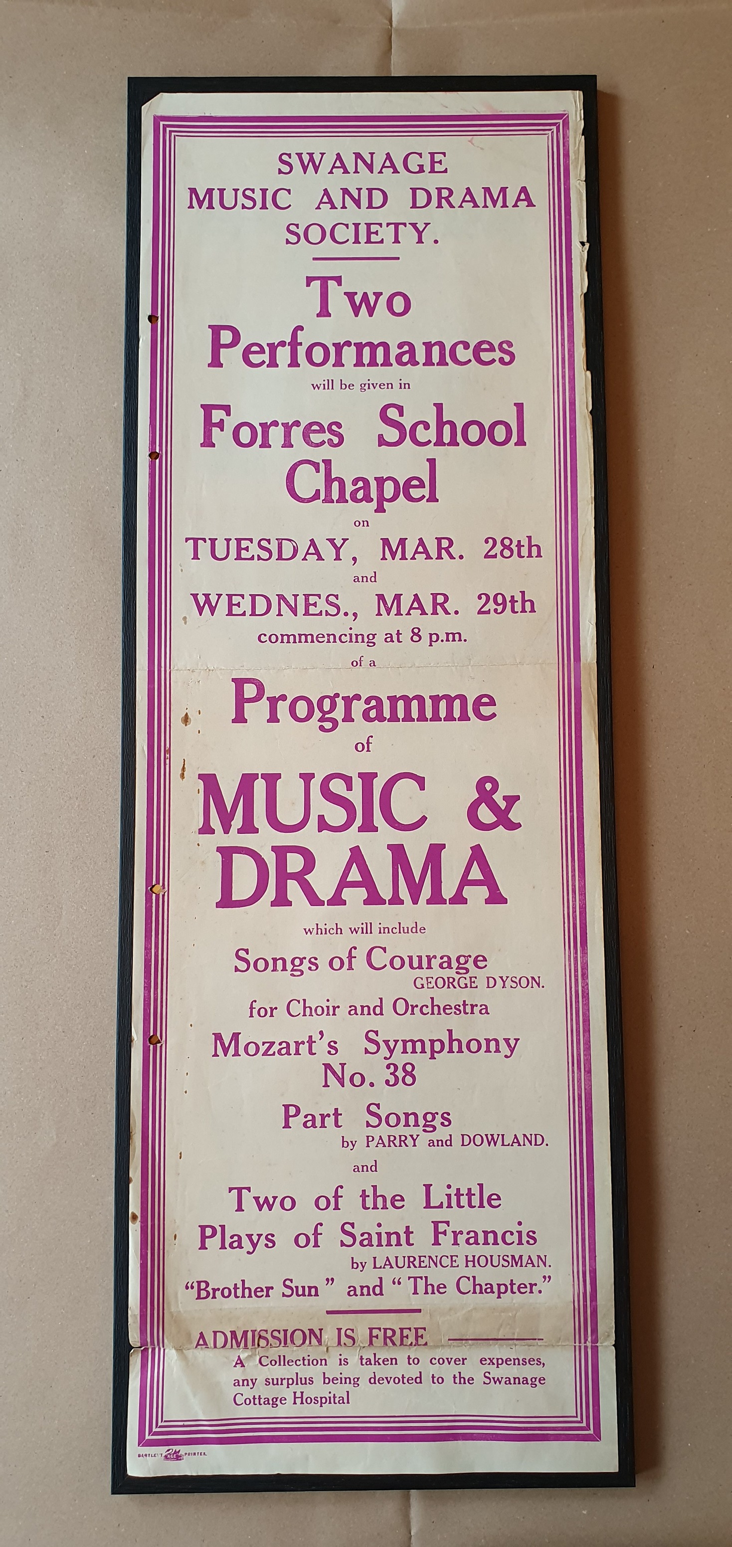 Vintage Mowlem Theatre Poster Framing Project - a Music crowdfunding ...