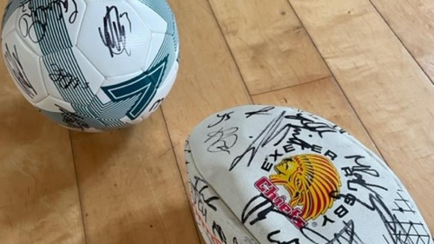 Exeter Chiefs rugby ball & Plymouth City football - a Sports ...